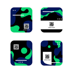 Set of different size qr code label Royalty Free Vector