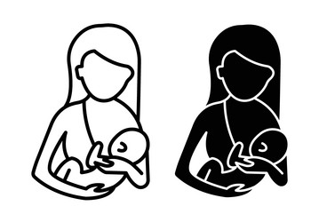 Breastfeeding icon setmother feed brrast milk Vector Image