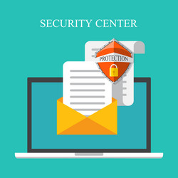 Computer security center online safety Royalty Free Vector