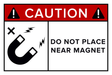 Do not place near magnet packaging symbol sign Vector Image