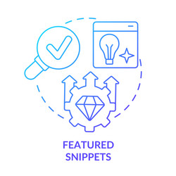 Featured snippets concept icon Royalty Free Vector Image