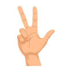 Peace sign hand showing two fingers Royalty Free Vector