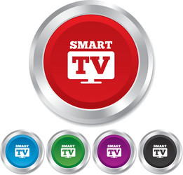 Widescreen smart tv sign icon television set Vector Image