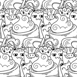 Doodle hand-drawn cartoon with smiles and taste Vector Image