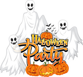 Ghosts with happy halloween sign clipart Vector Image