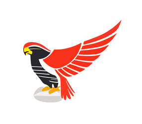 Wings hawk bird logo eagle fly slogan cartoon Vector Image