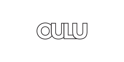 Oulu in the finland emblem design features Vector Image