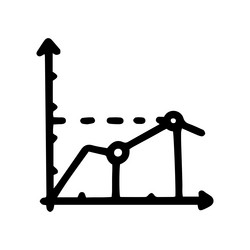 Exponential graph line doodle simple icon Vector Image