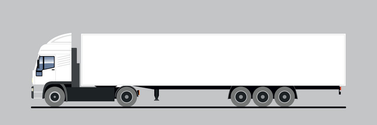Outline truck lorry with semitrailer side view Vector Image