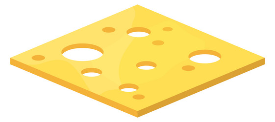 Sliced Swiss Cheese Cartoon