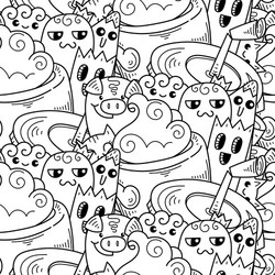 Doodle hand-drawn cartoon with smiles and taste Vector Image