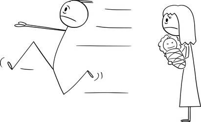 Father holding a baby fathers day hand drawn Vector Image