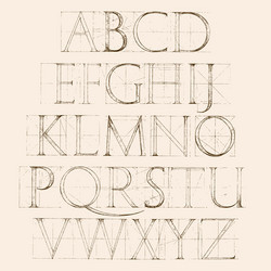 Font antiqua hand drawn construction sketch Vector Image