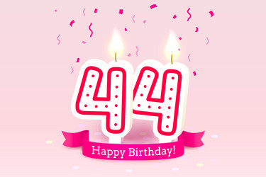 Happy birthday years 44 anniversary Royalty Free Vector