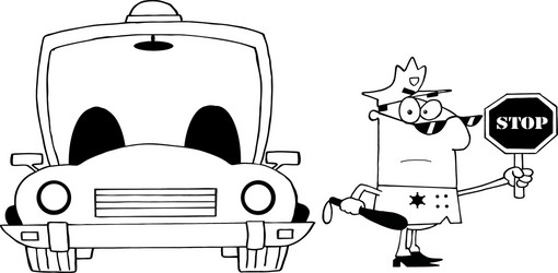 Police traffic stop cartoon Royalty Free Vector Image