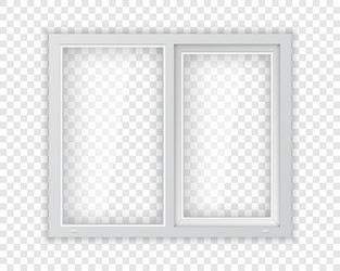 Realistic window with wood texture frame double Vector Image