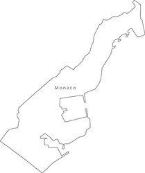 Outline country state monaco border Royalty Free Vector