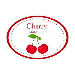 Raspberry label design isolated on white Vector Image