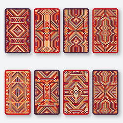 Simple cross tarot spread cards back side Vector Image