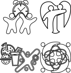 Technology atom commitment teamwork together Vector Image