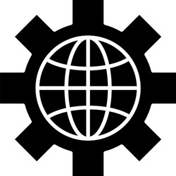 Gear cog with sphere Royalty Free Vector Image