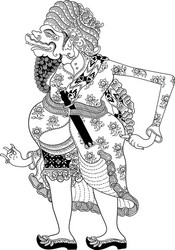 Wayang bima or werkudara Royalty Free Vector Image