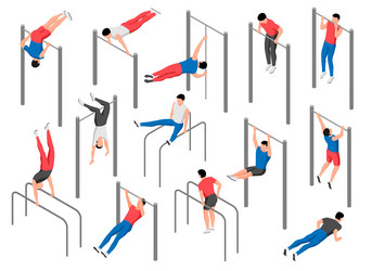 Gym equipment isometric set Royalty Free Vector Image