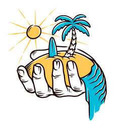 Beach and bottle Royalty Free Vector Image - VectorStock