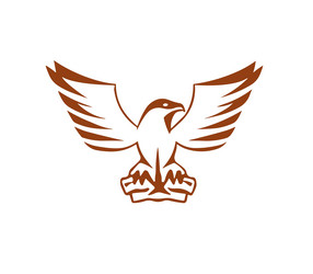 Wings hawk bird logo eagle fly slogan cartoon Vector Image