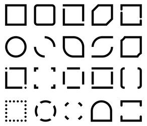 Black and white social media icons on transparent Vector Image