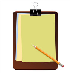 Note paper with bulldog clip Royalty Free Vector Image