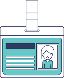 Identification card with half body woman picture Vector Image