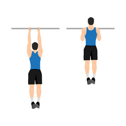 Man doing chin-ups workout fitness Royalty Free Vector Image