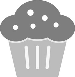 Muffin with cream cute kawaii food cartoon Vector Image