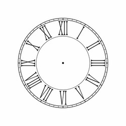 Roman Numerals Clock Midnight