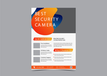 Security camera flyer cctv promotion Royalty Free Vector