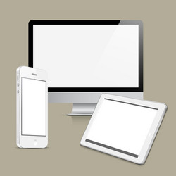 Realistic digital tablet pc and mobile phone Vector Image