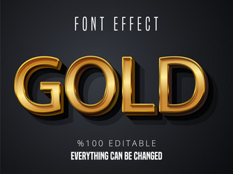 Gold gradient font effect Royalty Free Vector Image