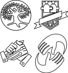 Tree money shield commitment teamwork together Vector Image