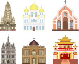 Cathedral mosque church temple traditional Vector Image