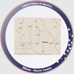 Map of wayne county in illinois Royalty Free Vector Image