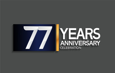 77 anniversary logotype design with line golden Vector Image
