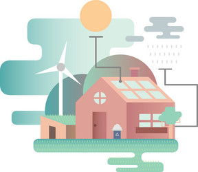 Eco friendly modern house Royalty Free Vector Image