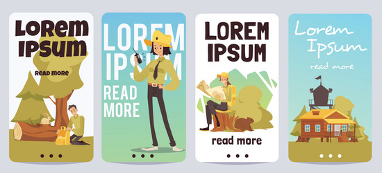 Male and female park rangers forest guards Vector Image