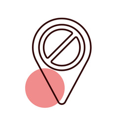 Forbidden pin map icon pointer Royalty Free Vector Image