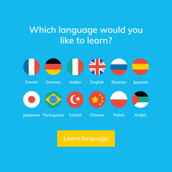 Language learn banner design Royalty Free Vector Image