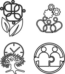 Book time leaf tree commitment teamwork together Vector Image