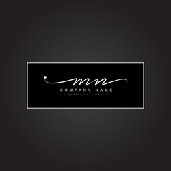 Initial letter mn logo - handwritten signature Vector Image