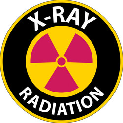 Notice x-ray radiation sign on white background Vector Image