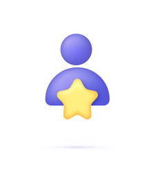 3d person with star consumer or customer Vector Image